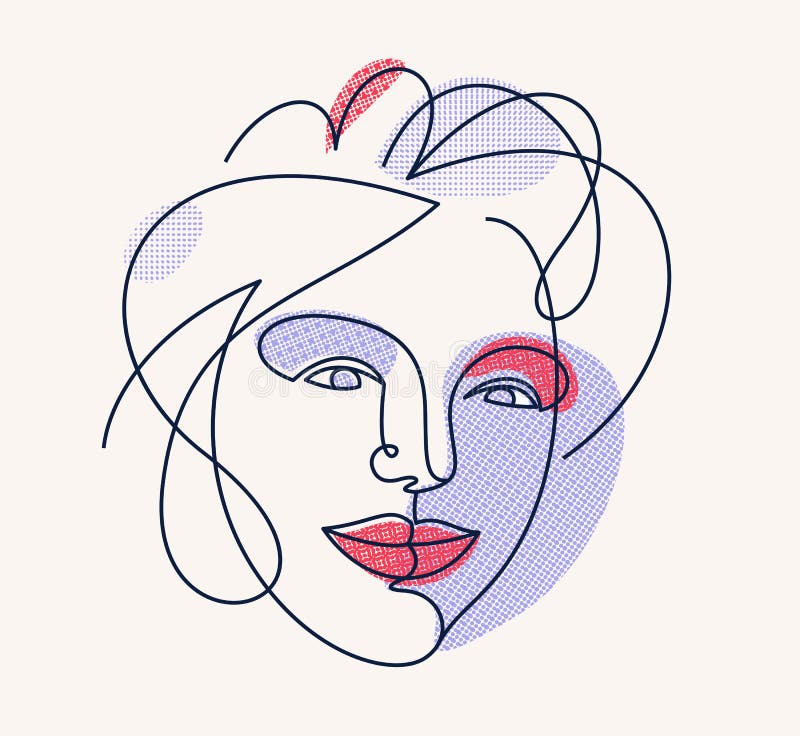 Abstract Face Girl Vector Portrait Abstraction Art Woman Head Hand