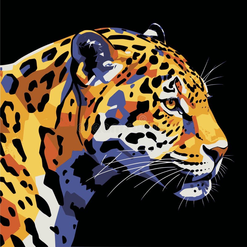 Abstract Face Leopard. Nature Animals Stock Illustration - Illustration ...