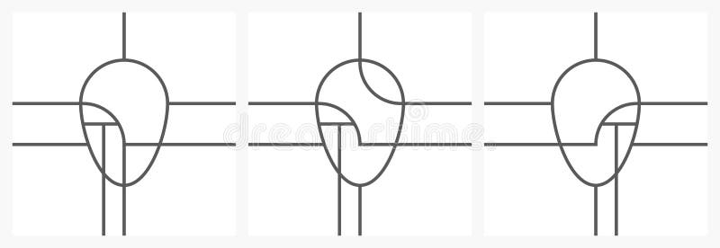 Abstract Face In Line Art Style Vector Face Background Stock Vector