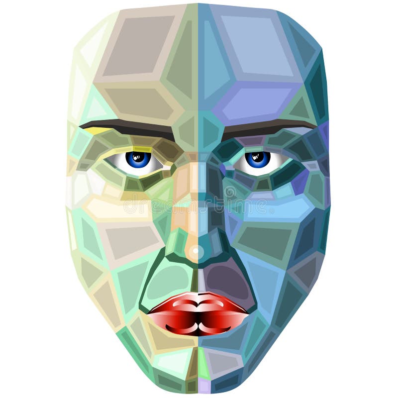 Abstract face or Mask stock vector. Illustration of forms - 234090820