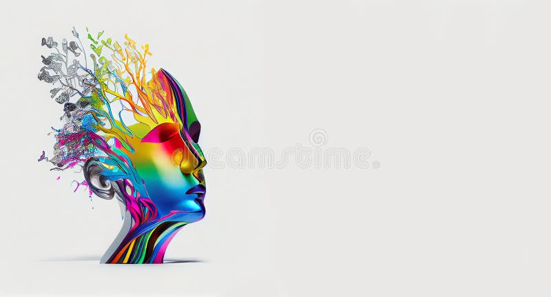 Abstract Face Mask with Trees with Copy Space. Generative AI Stock ...