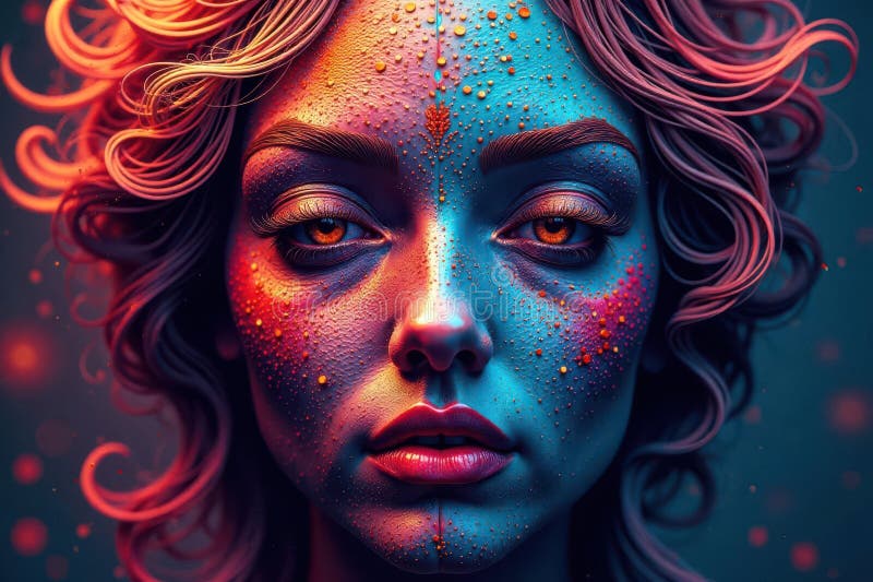 Abstract Face Pattern, Intricate Lines Shapes, Texture Design, Pattern ...