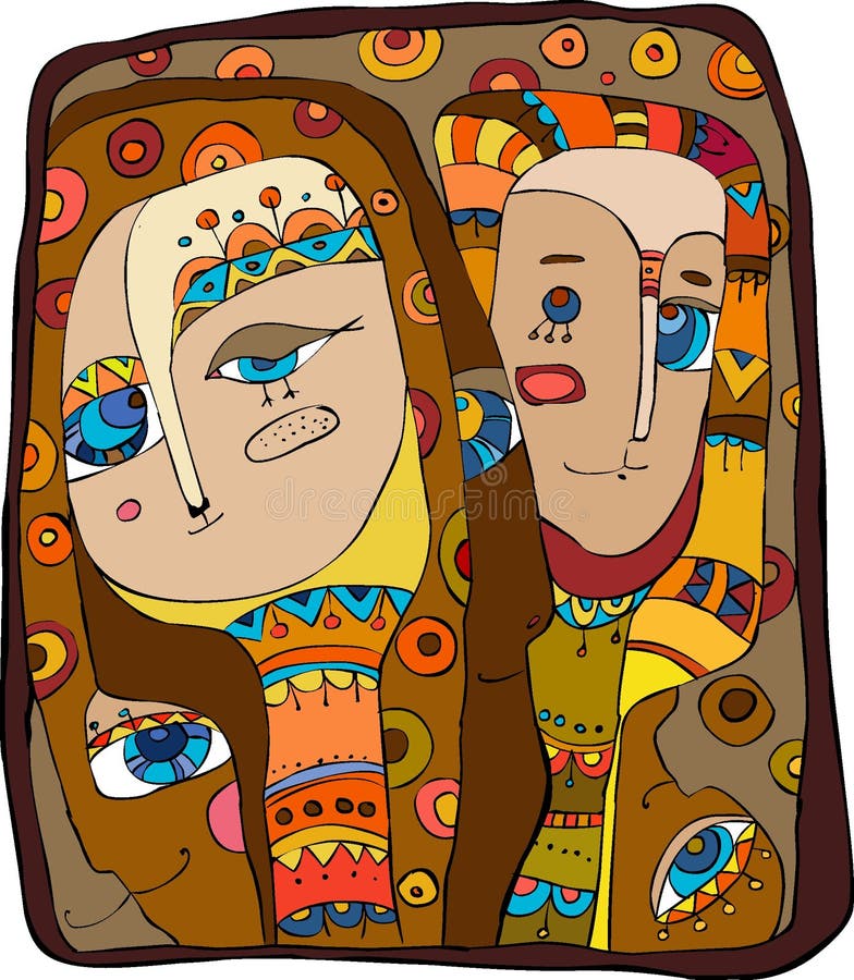 Abstract faces stock vector. Illustration of beautiful - 8772459