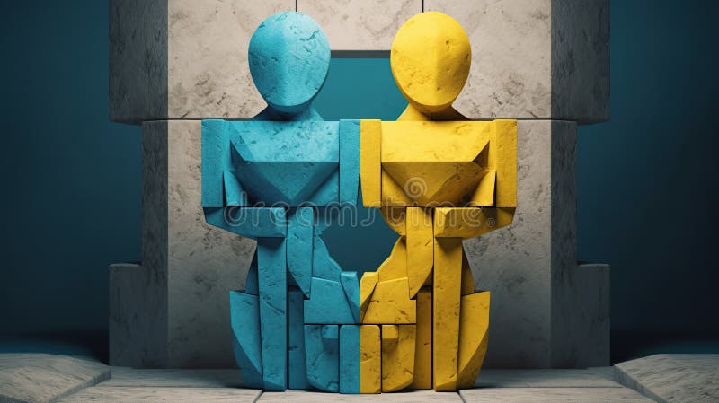 Abstract Faces of People.Stone Sculptures. Art Design Puzzles ...