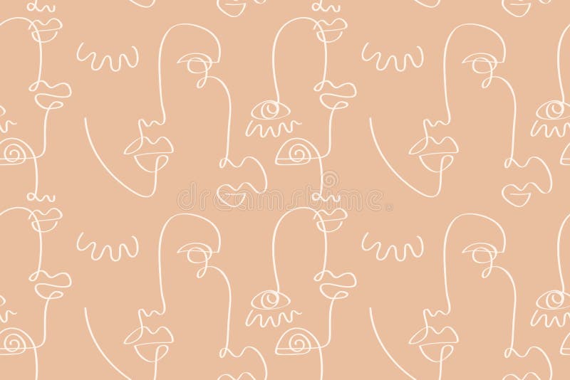 Abstract Faces Seamless Pattern Texture Stock Vector - Illustration of ...