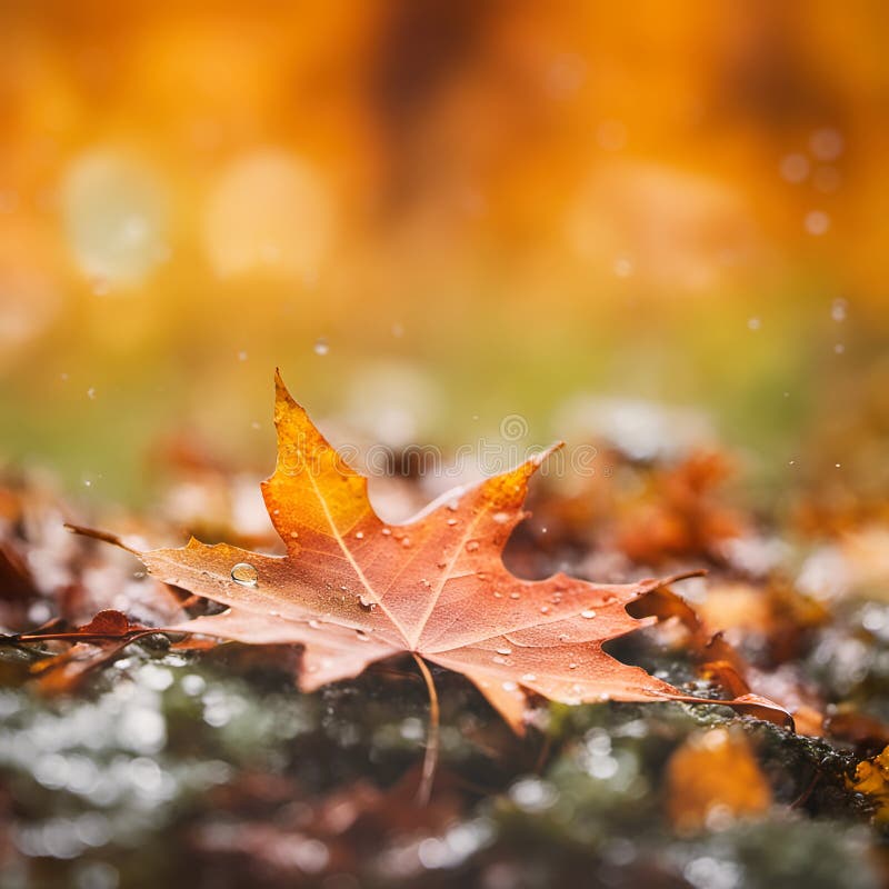Abstract Fall Background with Maple Leaf, Seasonal Wallpapers Stock ...