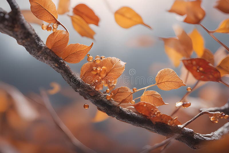 Abstract Fall Leaf, Macro Autumn Leaf Background Stock Illustration ...