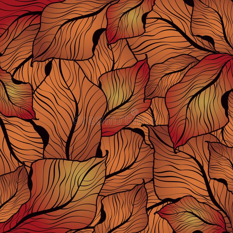 Abstract Fall Leaf Pattern stock illustration. Illustration of season ...