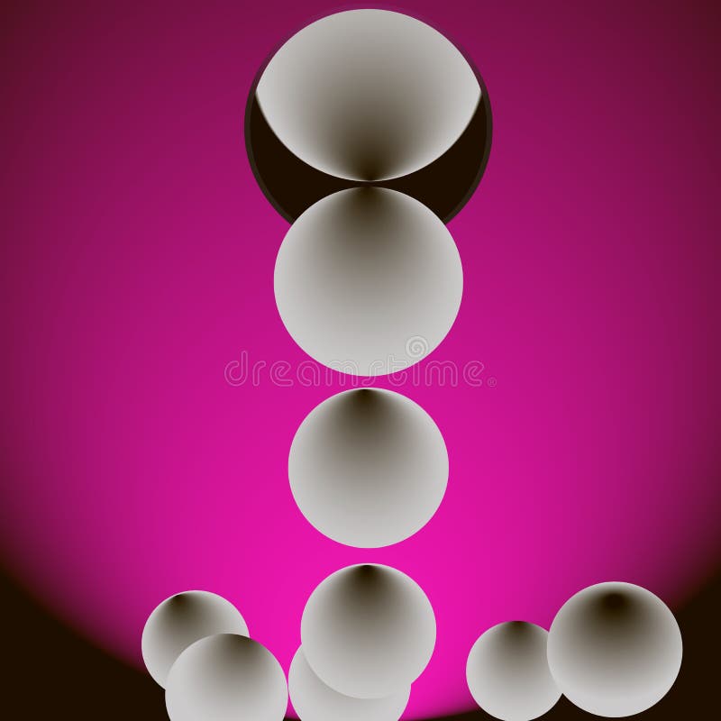 Abstract Falling Balls from a Hole. Bright Futuristic Drawing. 3d ...