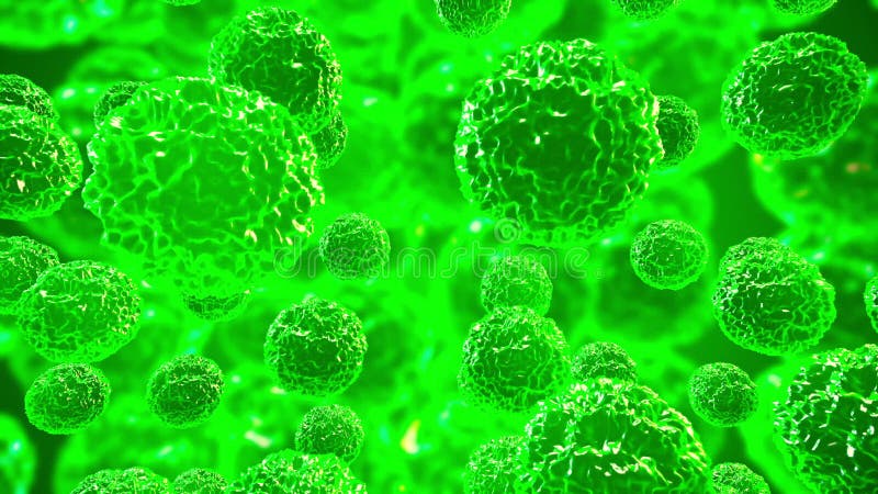 Abstract Falling Balls with Rough Surface in Green Color Stock Footage ...