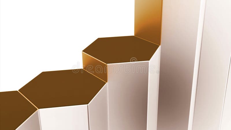 Abstract Falling Columns of Hexagonal Shapes on a White Background ...