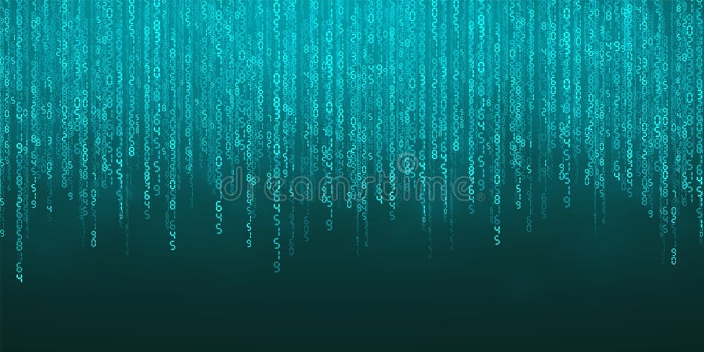 Abstract Falling Digits. Digital Data Technology Concept. Blue ...