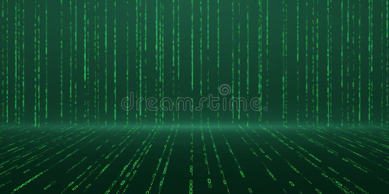 Abstract Falling Digits. Digital Data Technology Concept. Green ...