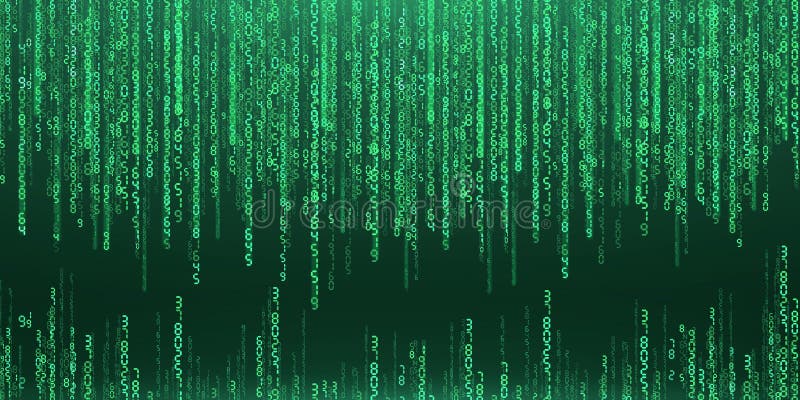 Abstract Falling Digits. Digital Data Technology Concept. Green ...