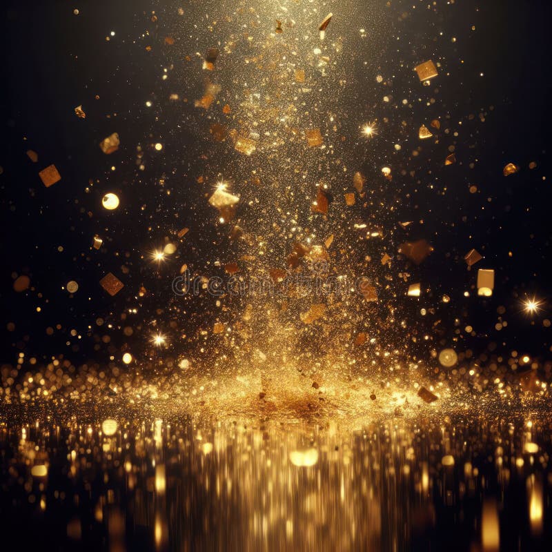 Abstract Falling Gold Sparkles and Glitter Stock Illustration ...