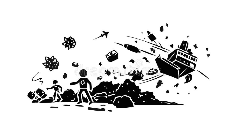 Abstract Falling Objects with Dynamic Splashes, Vector Design ...