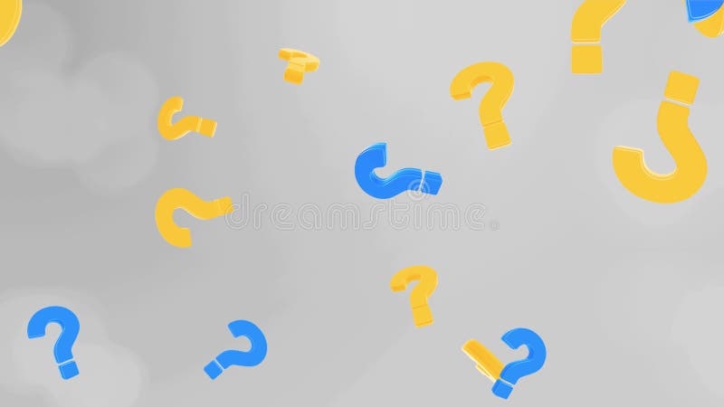 Abstract 4k 3D Question Mark Animated Loop Spin Moving Up Background ...