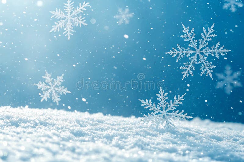 Abstract Falling Snow on the Blue Background Stock Illustration ...
