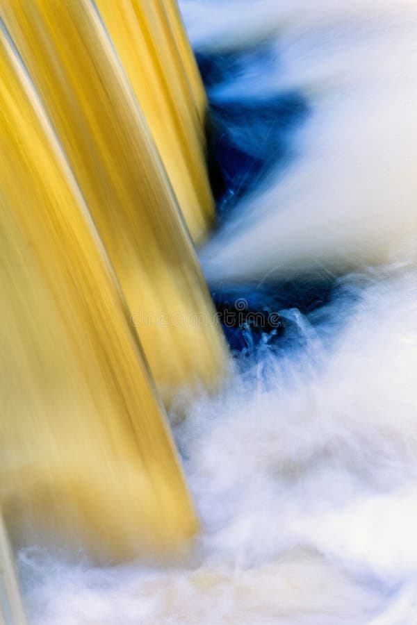 Abstract Falling Water in a River in Long Exposure Stock Image - Image ...