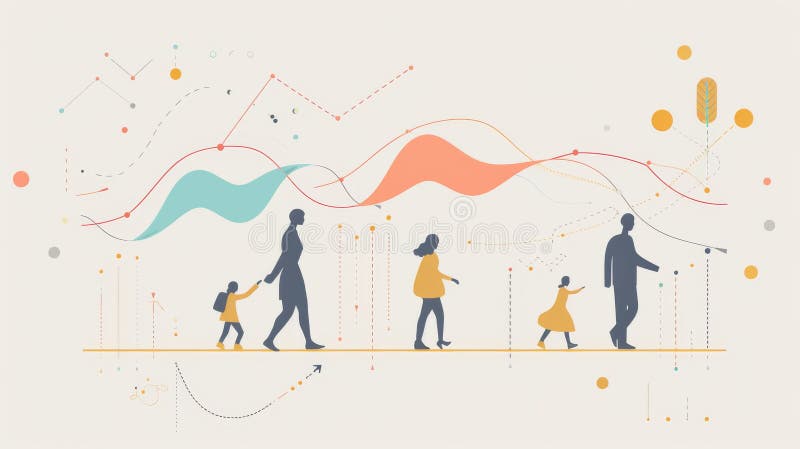 Abstract Family Growth Concept with Data Visualization Elements Stock ...