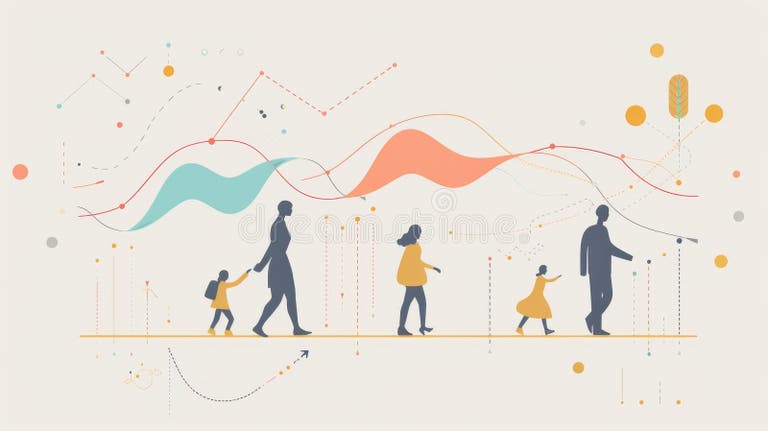Abstract Family Growth Concept with Data Visualization Elements Stock ...