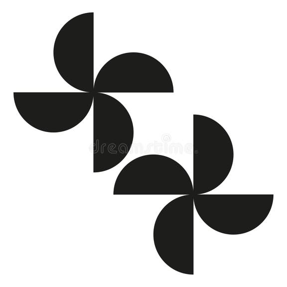 Abstract Fan Blades. Geometric Shape Elements. Dynamic Rotation Vector ...