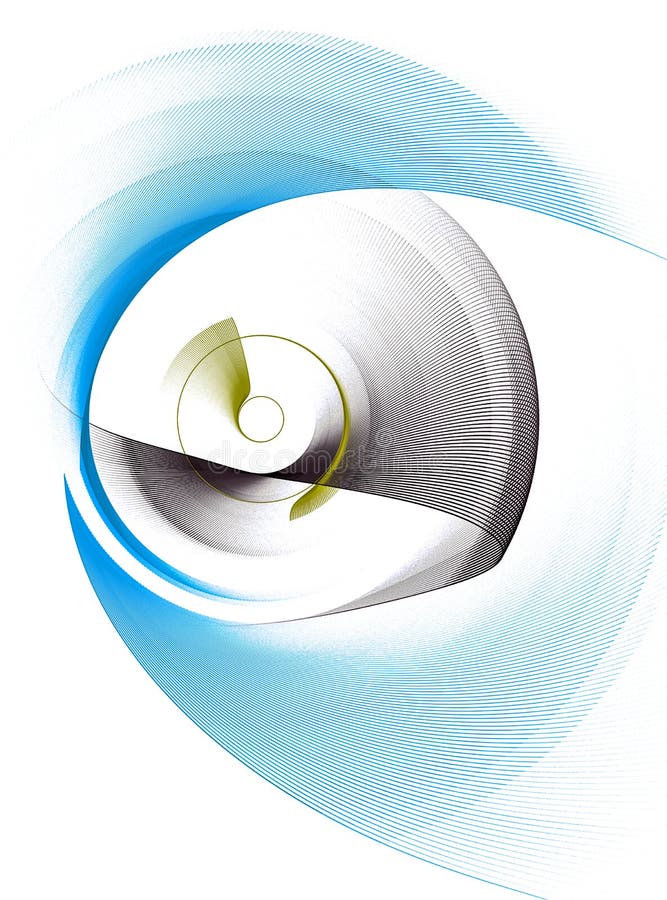 Abstract Fan Isolated on White Background. the Blades are Curved in an ...