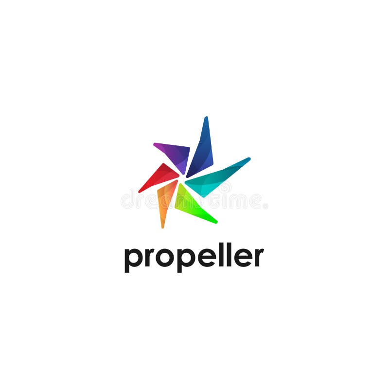 Abstract Fan Propeller Shape Logo Design Template Stock Illustration ...
