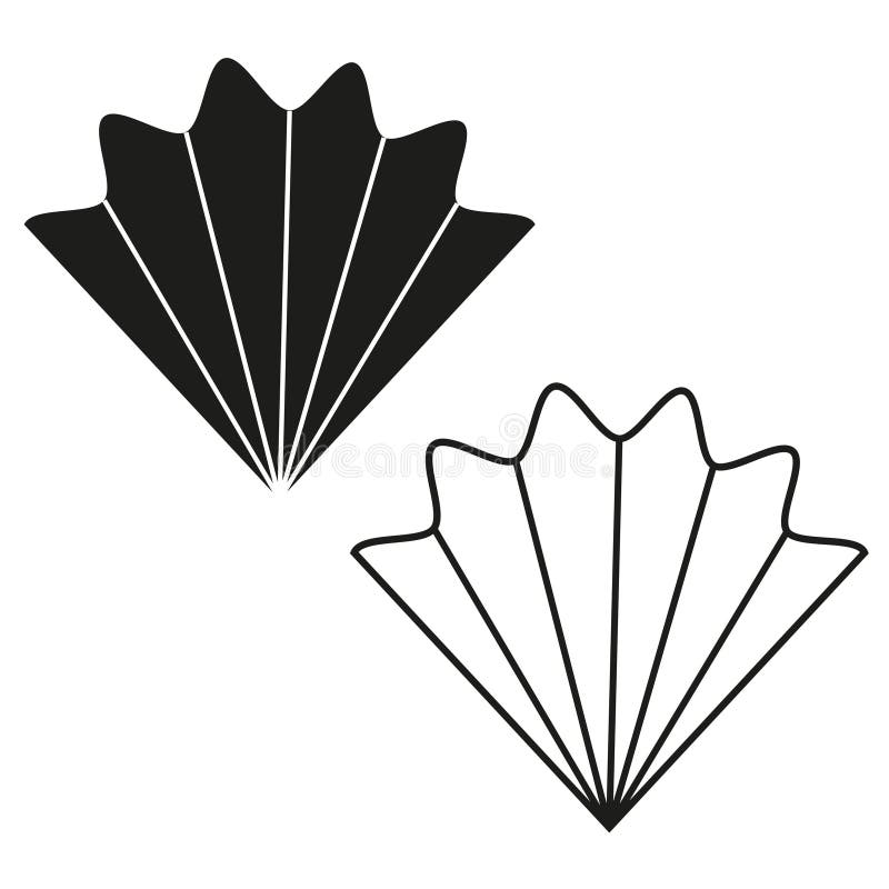 Abstract Fan Shapes. Black and White Designs. Geometric Vector Elements ...