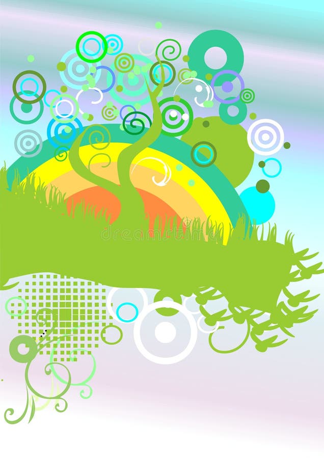 Abstract Fancy Background with Tree Stock Vector - Illustration of ...