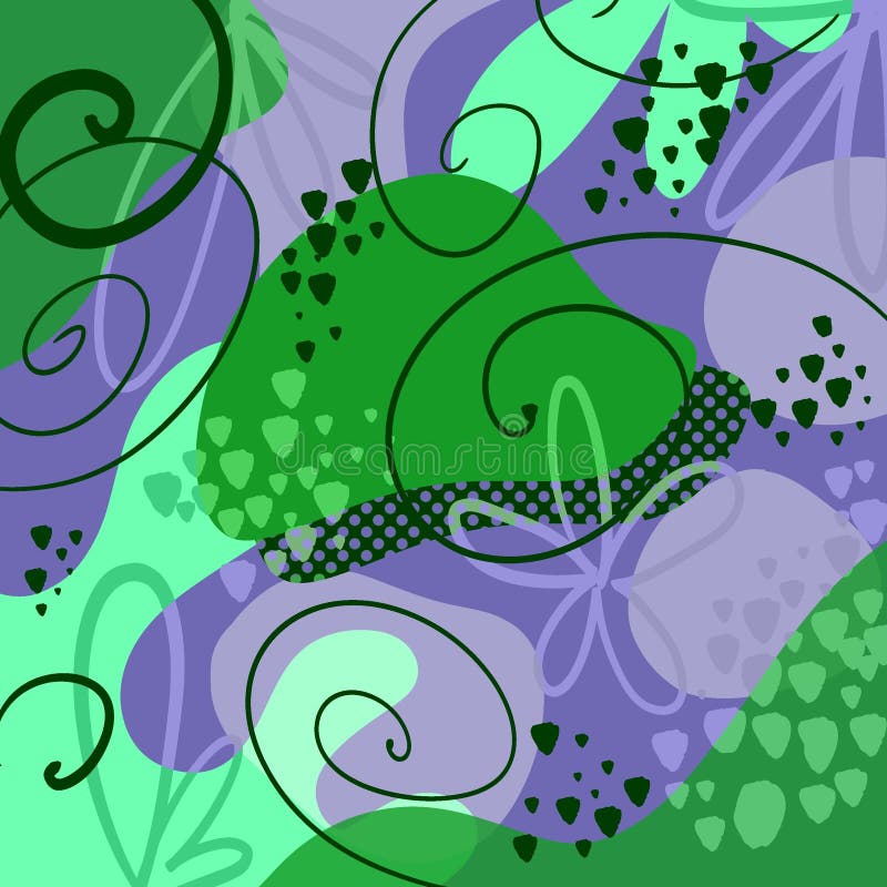Abstract Fancy Bright Pattern in Green and Lilac Colors Stock ...