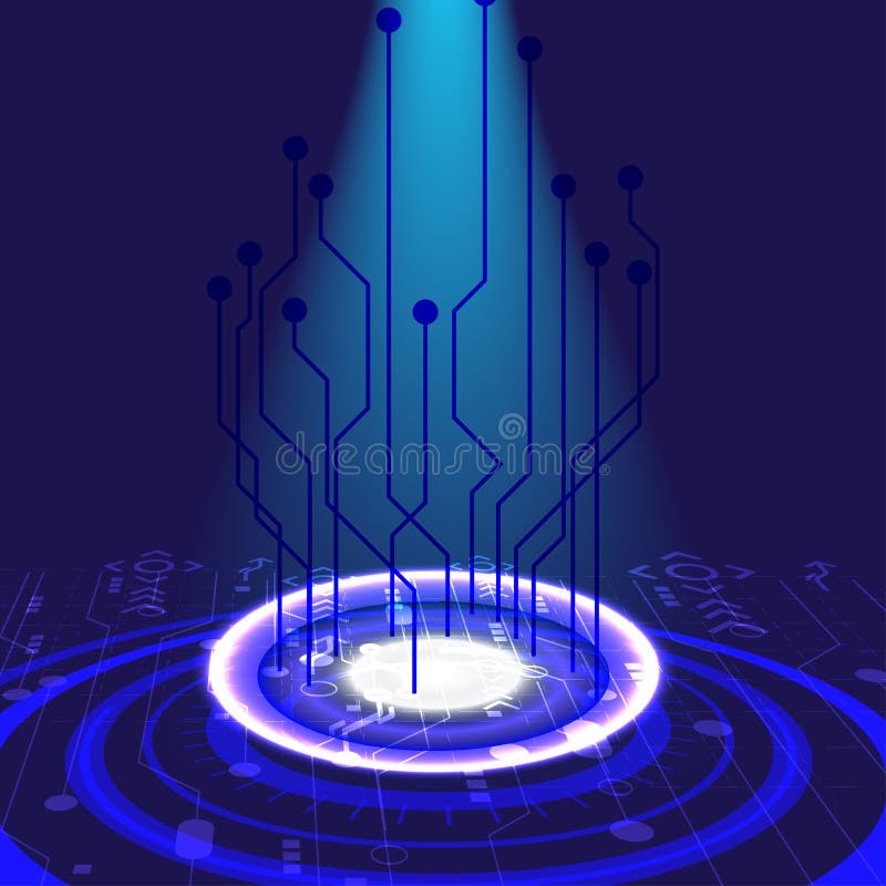 Abstract Fantastic Background with Circle Digital Network Ring. Stock ...