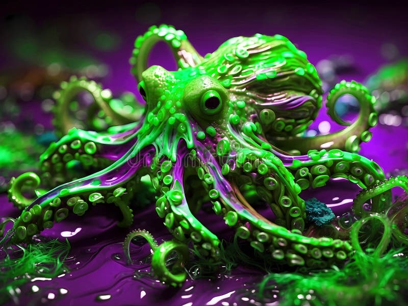 Abstract Fantastic Colorful Octopus for Elegant Artwork Stock ...