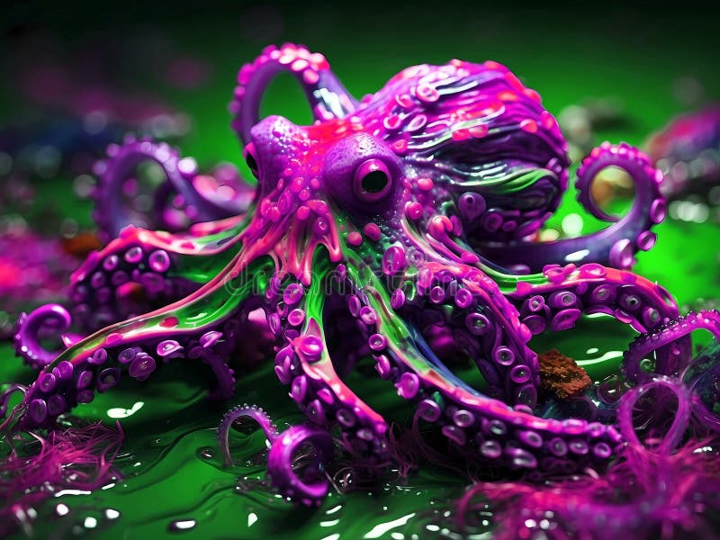 Abstract Fantastic Colorful Octopus for Elegant Artwork Stock ...