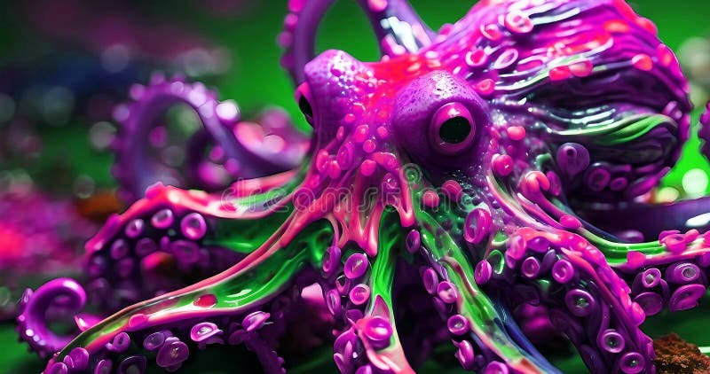 Abstract Fantastic Colorful Octopus for Elegant Artwork Stock ...