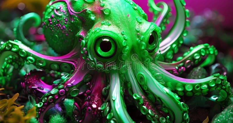 Abstract Fantastic Colorful Octopus for Elegant Artwork Stock Photo ...