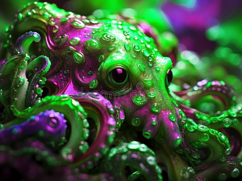 Abstract Fantastic Colorful Octopus for Elegant Artwork Stock ...