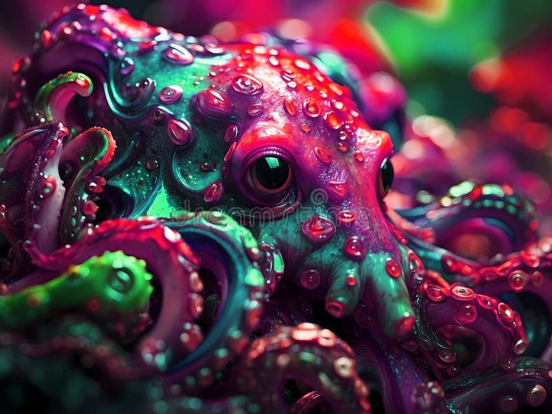 Abstract Fantastic Colorful Octopus for Elegant Artwork Stock Photo ...