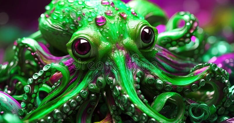 Abstract Fantastic Colorful Octopus for Elegant Artwork Stock Image ...