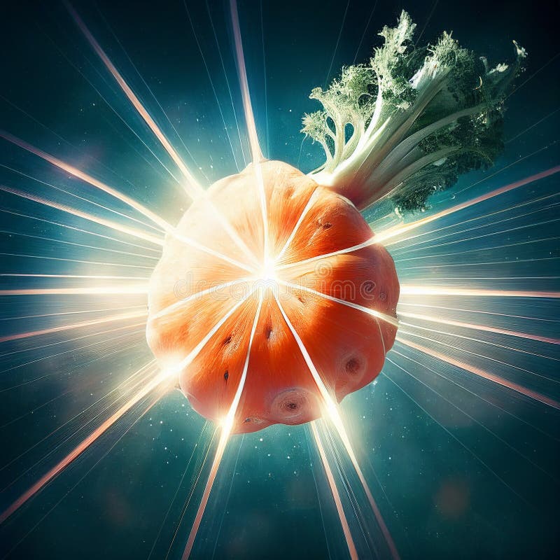 Abstract Fantastic Image of a Carrot in the Form of a Planet in Outer ...