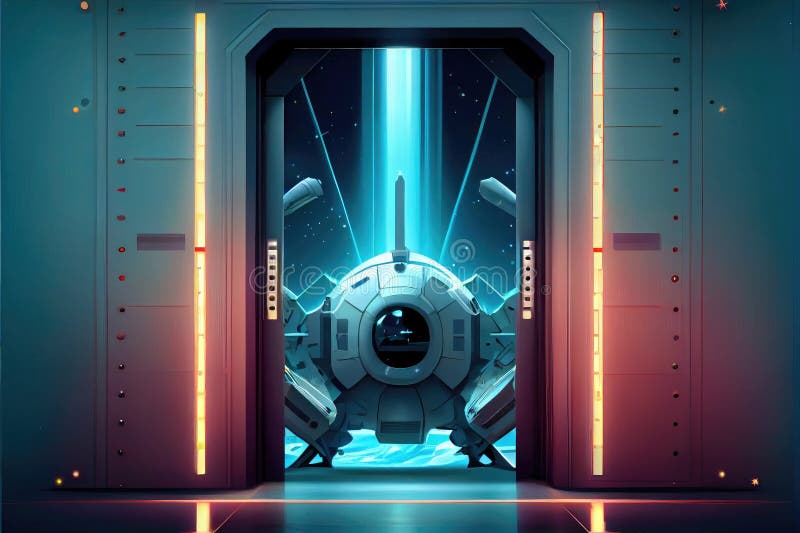 Abstract Fantastic Outer Space of Metal Gate Security Control System ...