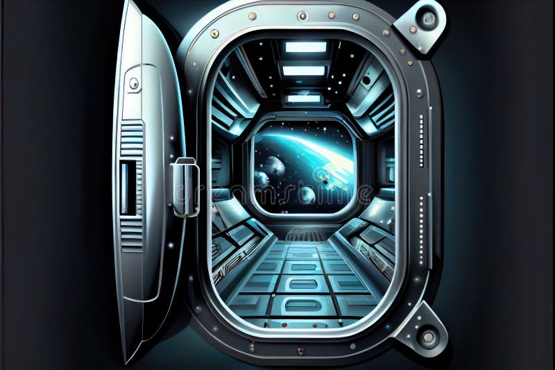 Abstract Fantastic Outer Space of Metal Gate Security Control System ...