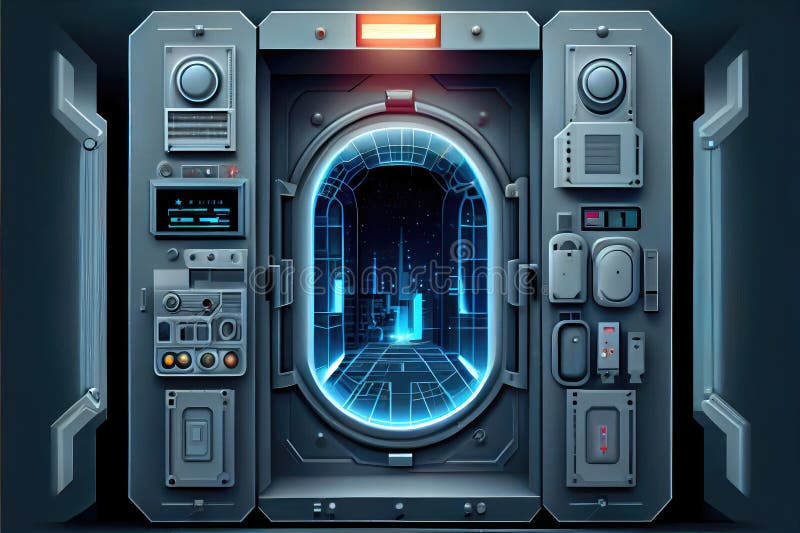 Abstract Fantastic Outer Space of Metal Gate Security Control System ...