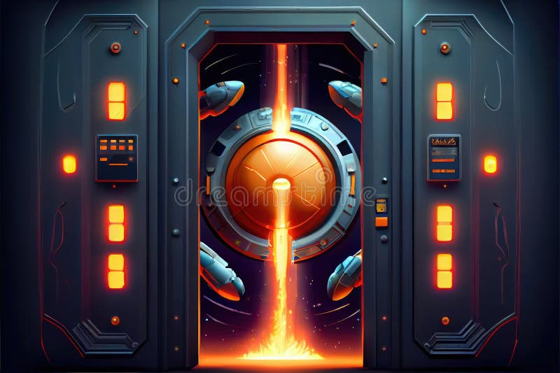 Abstract Fantastic Outer Space of Metal Gate Security Control System ...