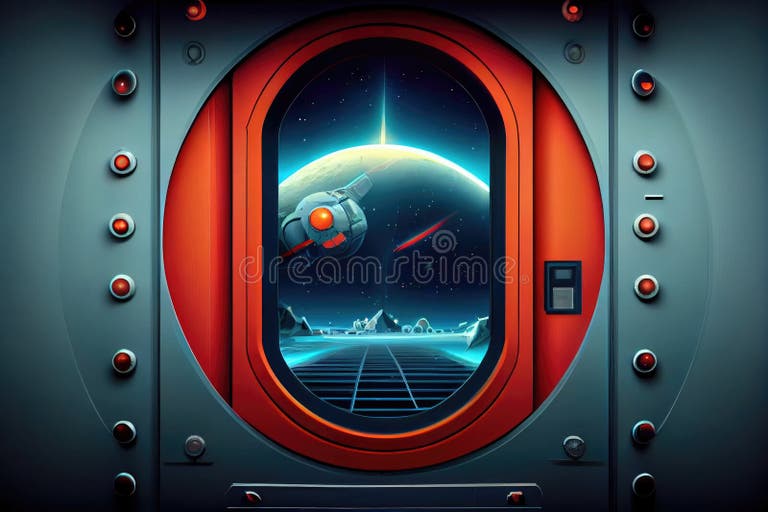 Abstract Fantastic Outer Space of Metal Gate Security Control System ...