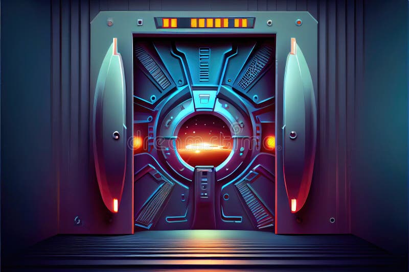 Abstract Fantastic Outer Space of Metal Gate Security Control System ...