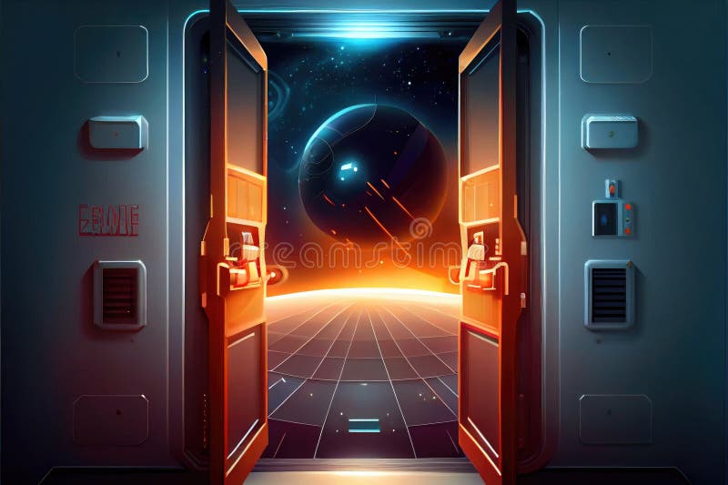 Abstract Fantastic Outer Space of Metal Gate Security Control System ...