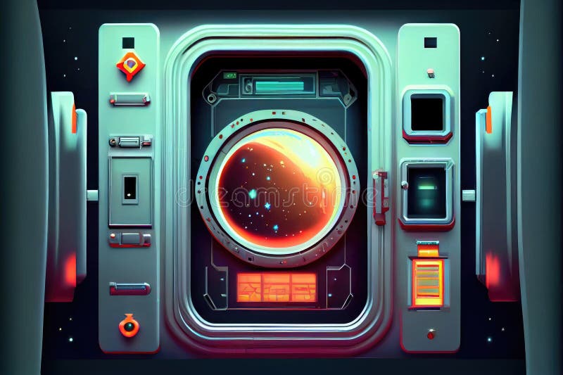 Abstract Fantastic Outer Space of Metal Gate Security Control System ...