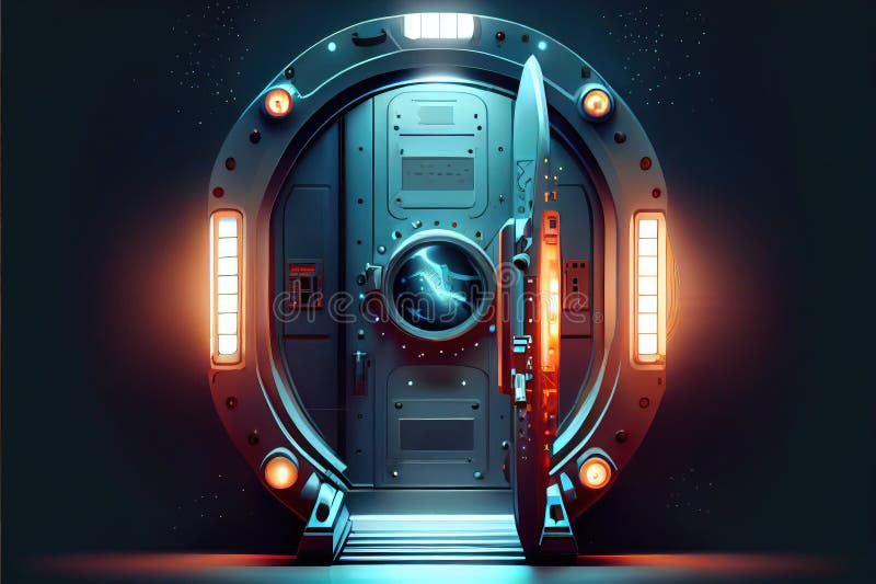 Abstract Fantastic Outer Space of Metal Gate Security Control System ...