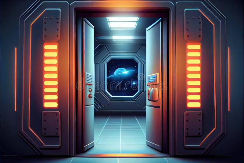 Abstract Fantastic Outer Space of Metal Gate Security Control System ...